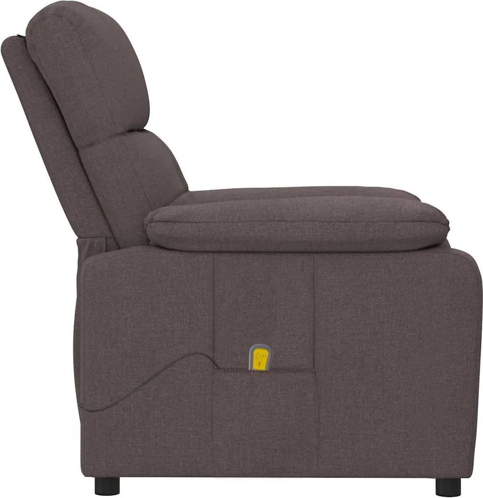 Masážní křeslo tmavě hnědé textil 289677