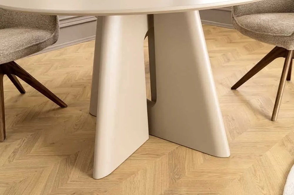Kulatý jídelní stůl Yenibeth 120 cm šedo-béžový