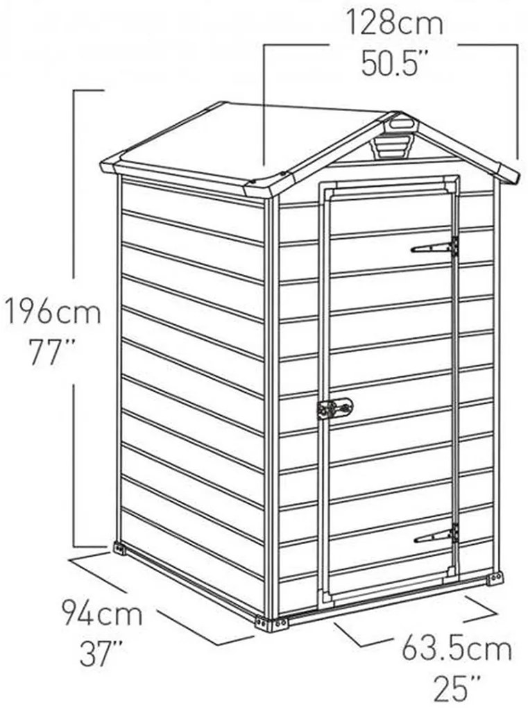 KETER MANOR 4 x 3 zahradní domek, 128 x 94 x 196 cm 17192190
