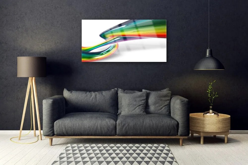 akrylový obraz Abstrakce Duha Umění 100x50 cm