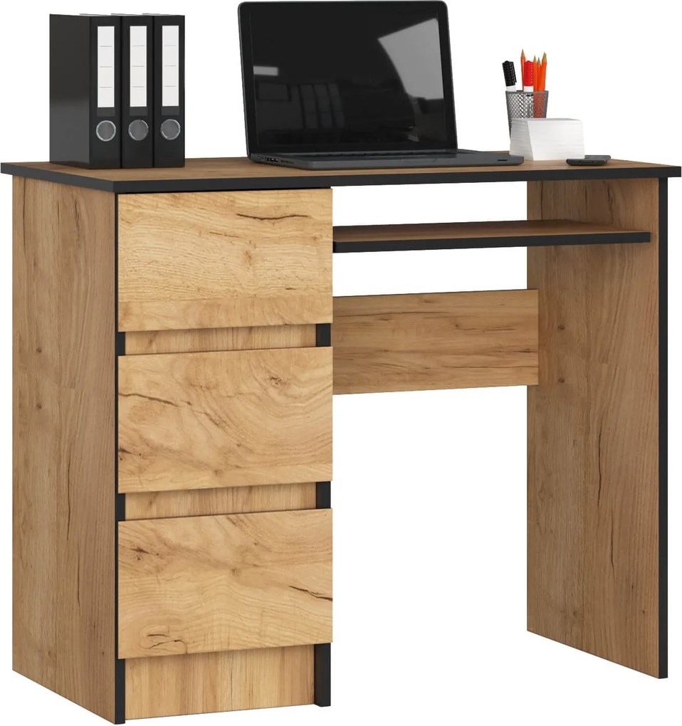 Počítačový stůl A-6 levá - dub craft