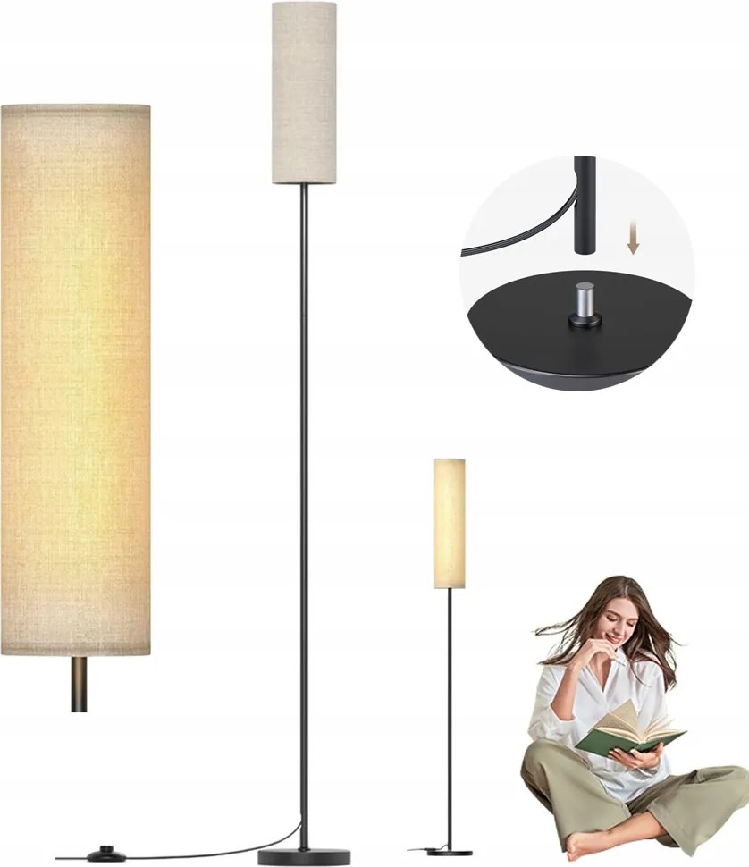 Podlahová Lampa Obývací Pokoj Kancelář Kreativní Knoflík Tři Teploty Barev