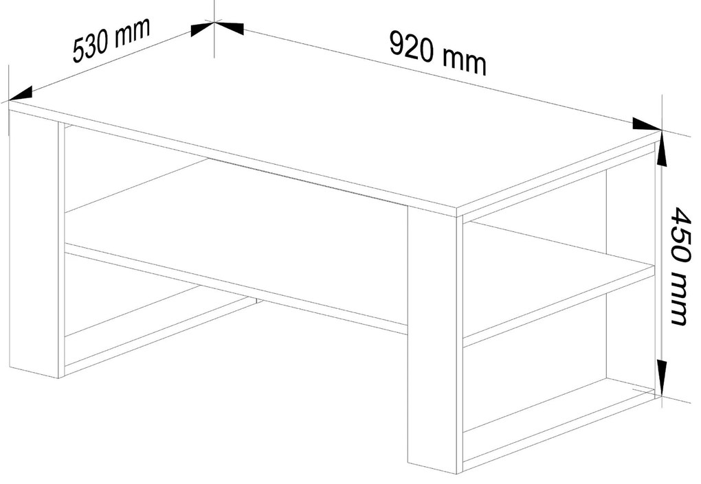 Konferenční stolek DOMI II bílý/černý