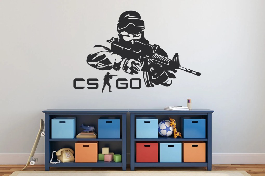 Lepy.cz Samolepka na zeď Counter Strike go Velikost (šířka x výška): 55x35cm, Barevná varianta: Karafiátová růžová