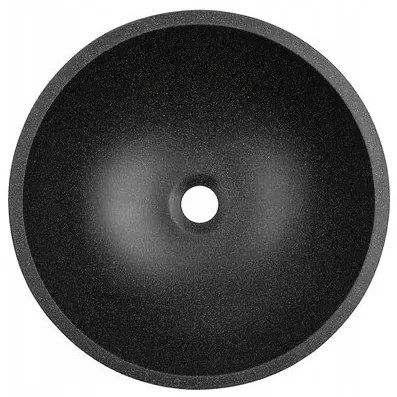 Laveo Amber, granitové umyvadlo na desku 41x41x13,5 cm, černá, LAV-VGR1721T