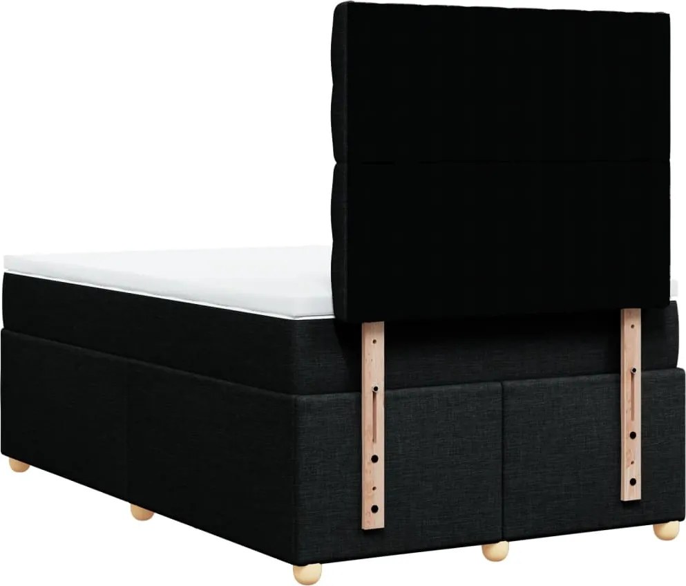 Box spring postel s matrací černá 120x200 cm textil 3291256