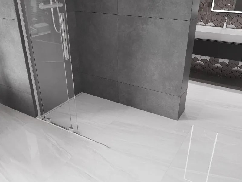 Mexen Velar L posuvná sprchová stěna Walk-in 100 x 200 cm, transparentní 8 mm, chrom - 871-100-003-03-01