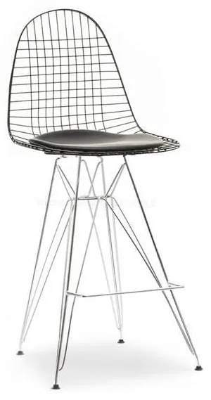 design4life Barová židle INSIDE černá/kov chrom