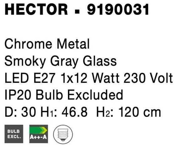 Nova Luce Závěsné svítidlo HECTOR, E27 1x12W Barva: Opálové sklo