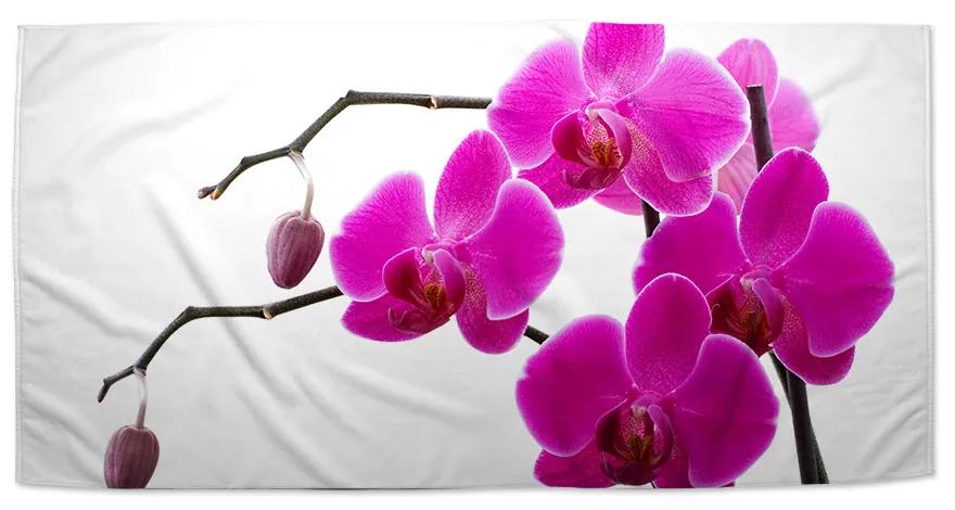 Ručník SABLIO - Fialové orchideje 50x100 cm