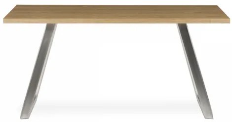 Jídelní stůl 160x90 dub kovové nohy broušený nerez HT-W1515 OAK