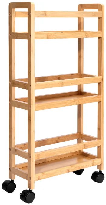 Pojízdný regál INAKI naturální