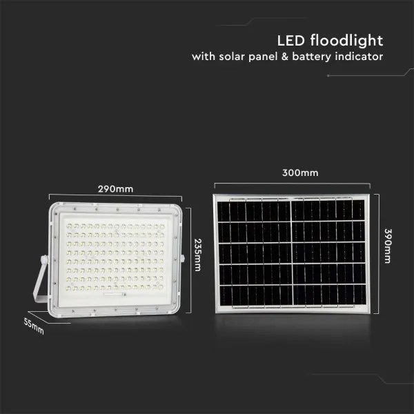 LED Venkovní solární reflektor LED/20W/3,2V 6400K bílá + DO