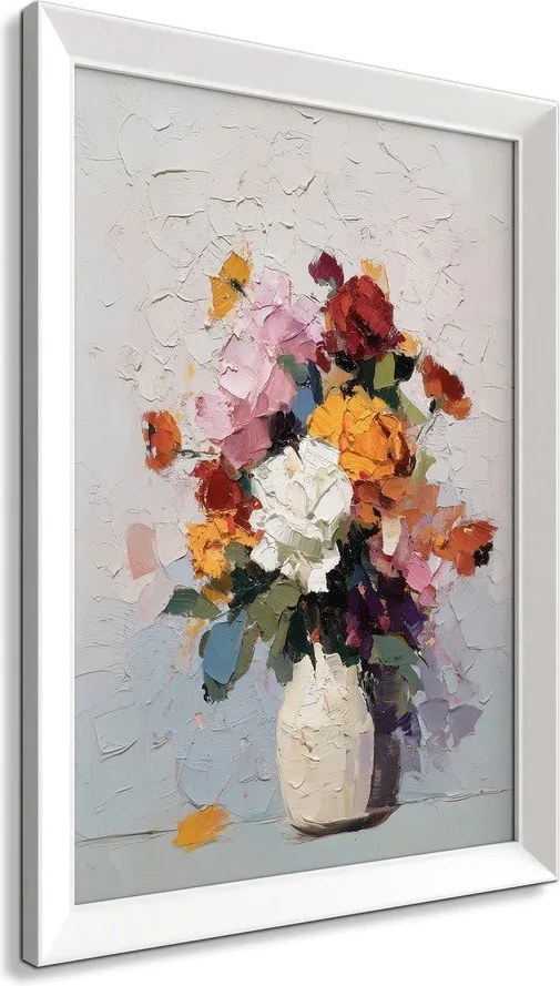 Tištěný obraz s rámem 56x75 cm White Vase – Styler