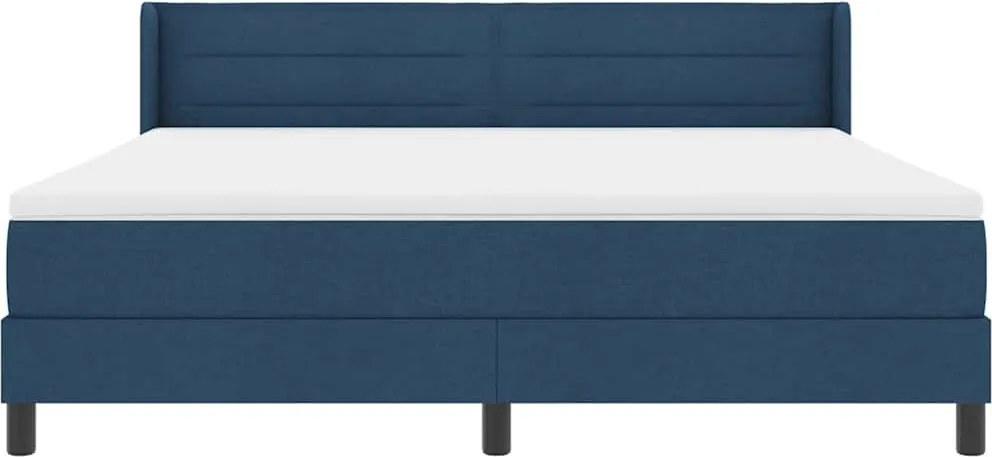Postel s boxspringem s čelo Modrá 200 x 180 cm textil 3341061