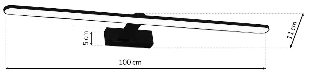 Nástěnné LED svítidlo Splash, 1x LED 21w, 4000k, (100 cm), b
