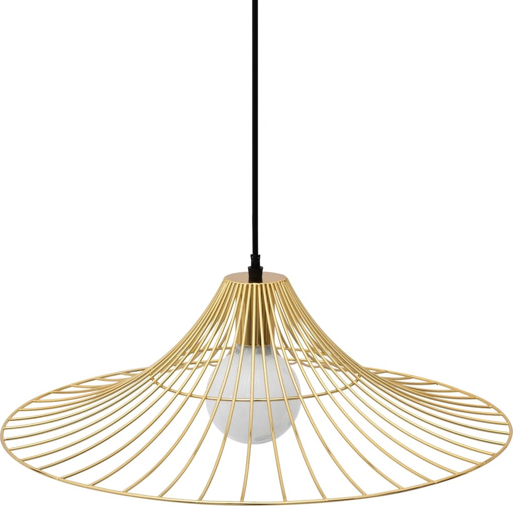 Toolight - Stropní lampa závěsná plochá kulatá 1xE27 APP499-1CP, zlatá, OSW-00612