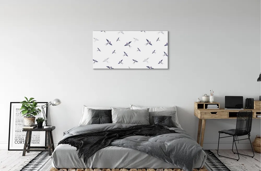 Obrazy na plátně Ptáci s květinami 120x60 cm