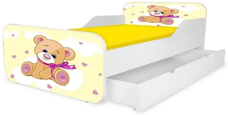 Dětská postel - Míša - žlutá se šuplíkem - kwadra - 180 x 80 cm