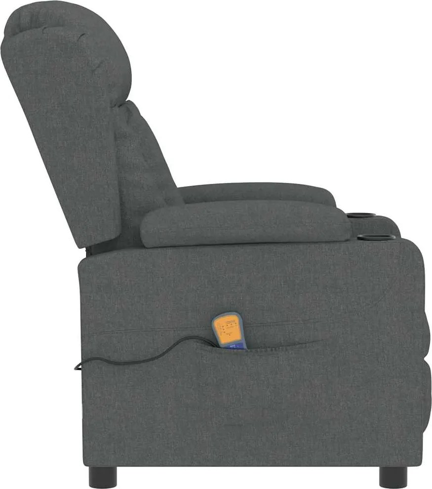 Masážní křeslo tmavě šedé textil 339059
