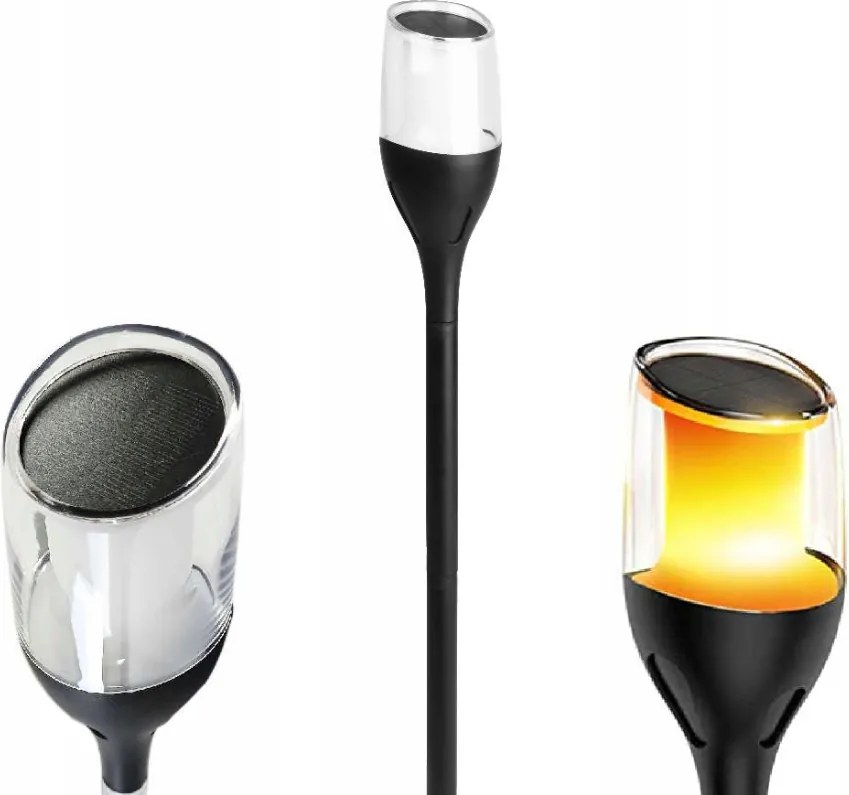BERGE 4x Solární zahradní LED lampy Strong FLAME 65cm