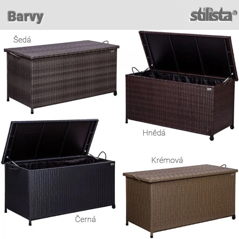 Stilista 81758 STILISTA Zahradní úložný box, krémová, 122 x 62 x 56 cm