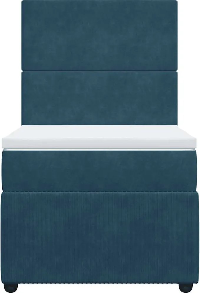 Box spring postel s matrací tmavě modrá 80 x 200 cm samet 3292188