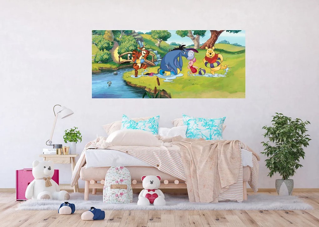 Dětská vliesová fototapeta na zed' Medvídek Pú Čas na plavání, Disney | 202 x 90 cm | DFTDNH 5315