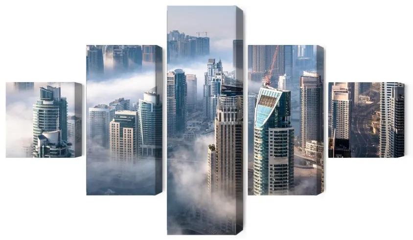 Vícedílný obraz Panorama Města Dubaj V Mlze Nedostatek Nedostatek Přírodní plátno 150x90