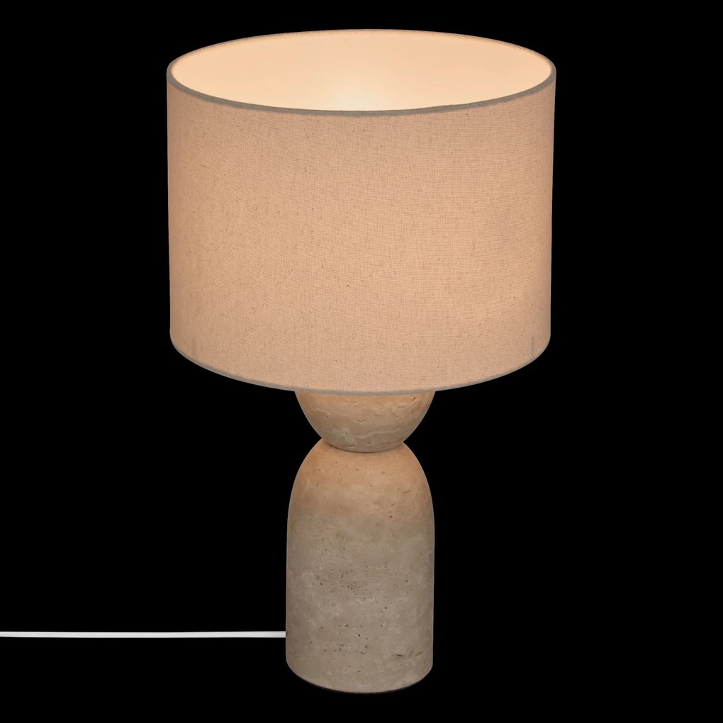 Stolní lampa s travertinovým podstavcem ERIN, Ø 28 x 47,5 cm