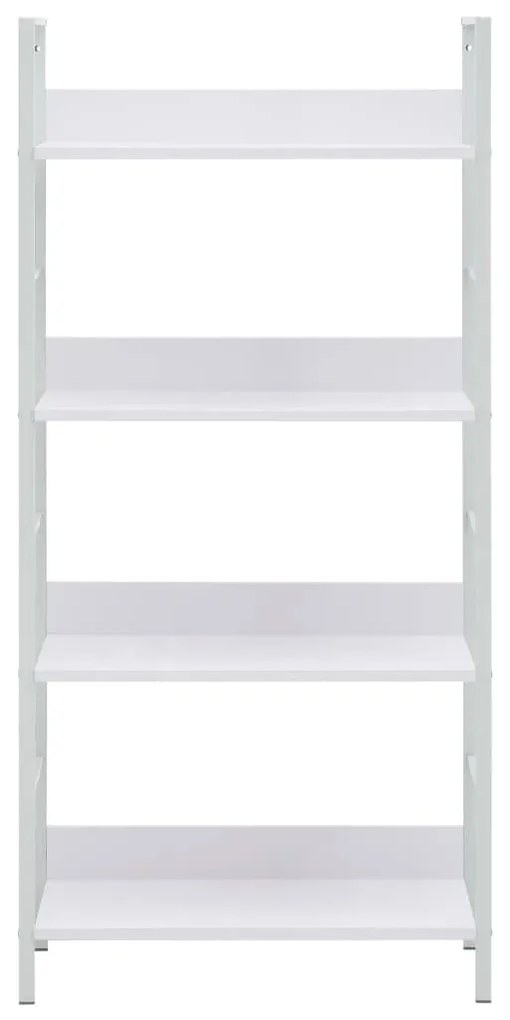 Knihovna se 4 policemi - bílá | 60x27,6x124,5 cm