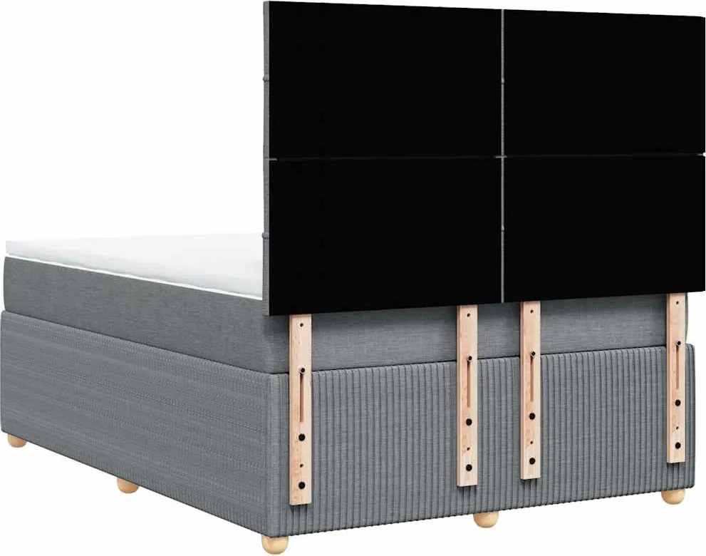 Box spring postel s matrací světle šedá 160 x 200 cm textil 3292107
