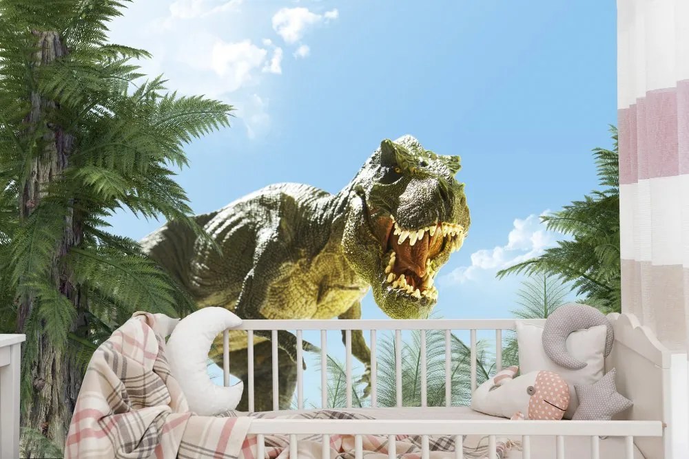 Fototapeta Velký T-Rex Dinosaurus A Palm Samolepící tapety 208x146