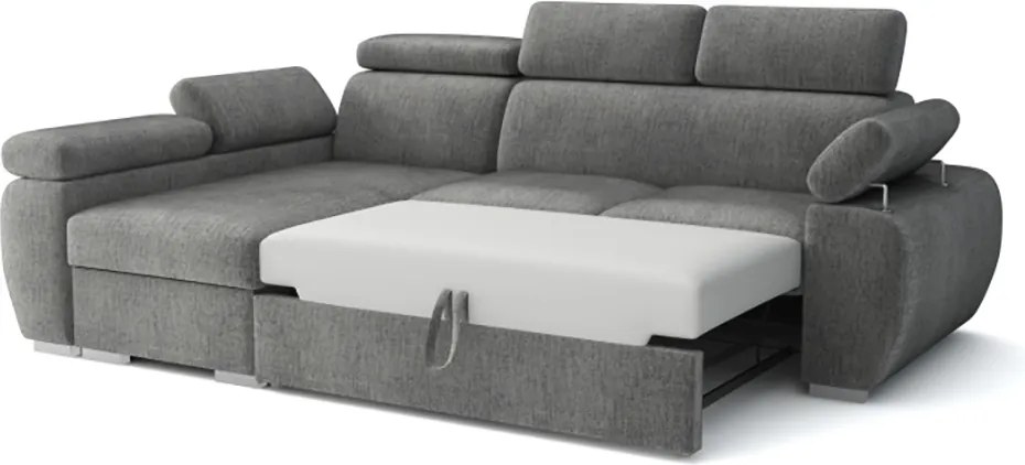 Sedací souprava BASTON | 170x255 cm | rozkládací + úložný prostor | aragon 90 šedá | FUNKČNÍ TKANINA