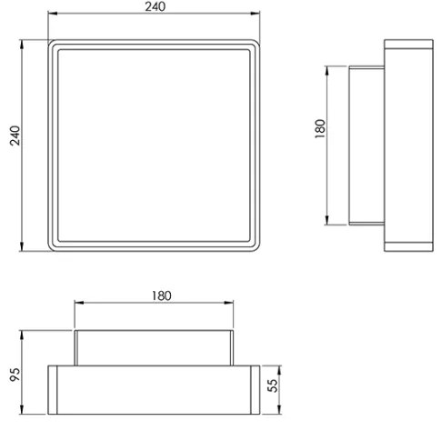 Fabas 3233/61/102 - Nástěnné svítidlo OBAN 1xE27/42W/230V IP65