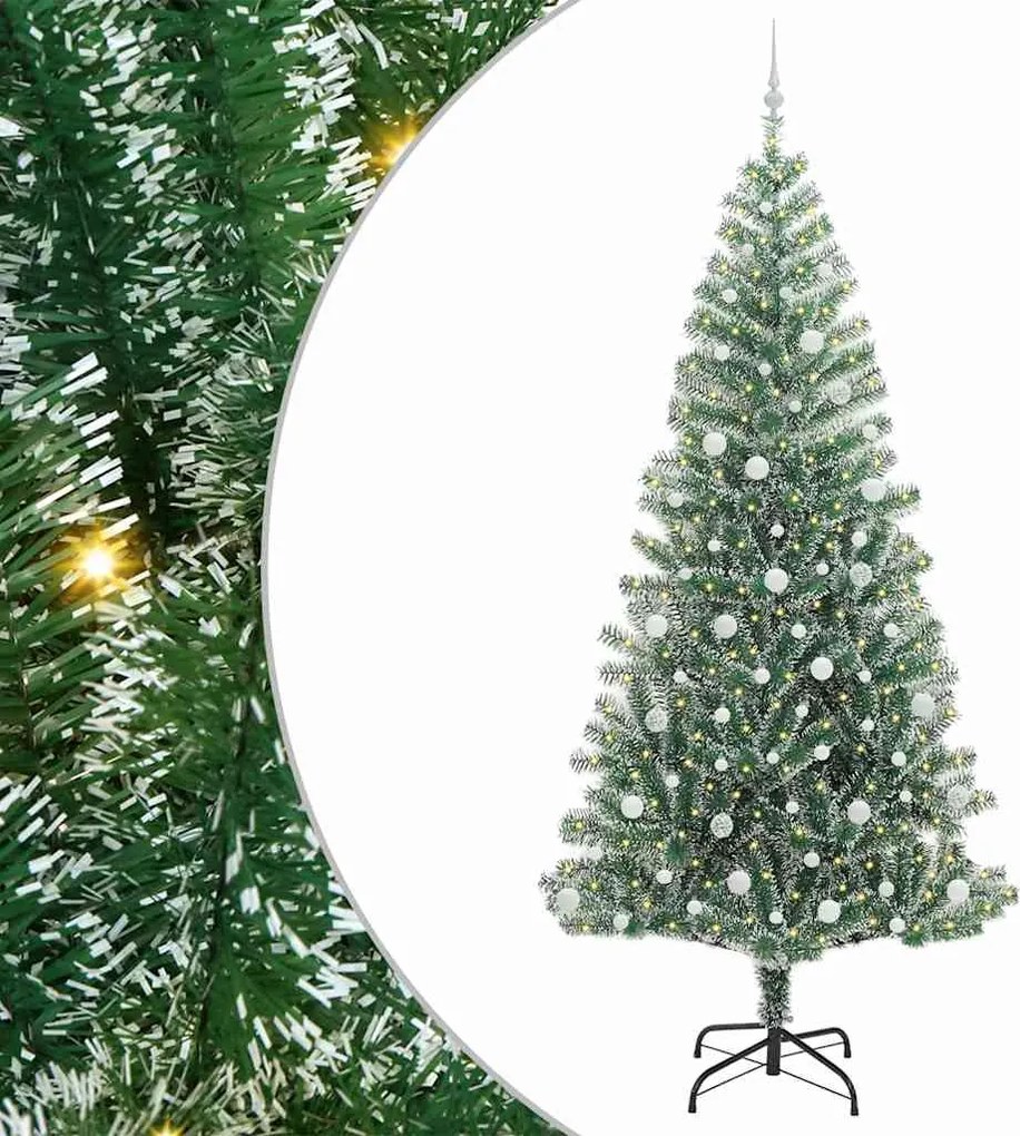 Umělý vánoční stromeček se sněhem a LED osvětlením 240 cm 3396836