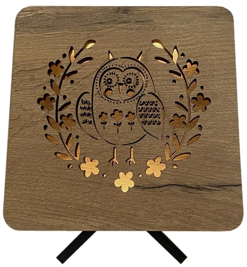 Li-Go "Sovička" lampa 19x19cm provedení povrchu: dub světlý