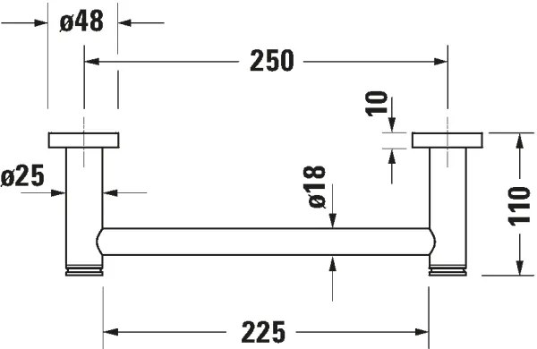 Duravit 99141000 - Vanový úchyt D-CODE 28,4 cm lesklý chrom