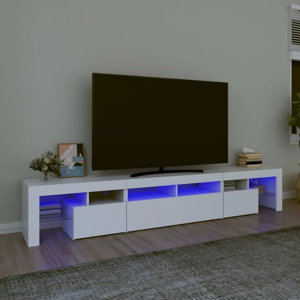 TV skříňka s LED osvětlením bílá 230x36,5x40 cm 3152786