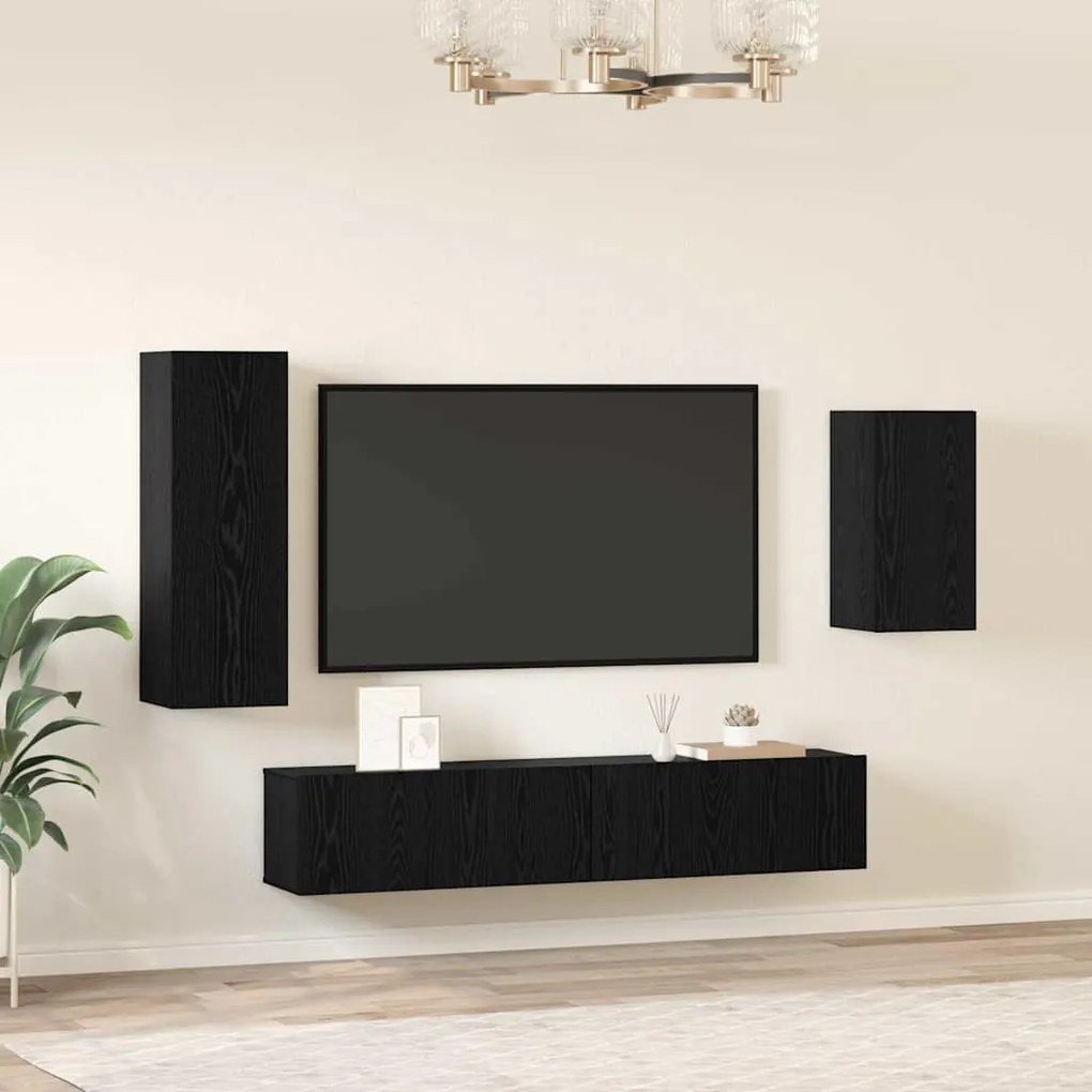 Sestava TV skříněk 4 ks Černý dub Kompozitní dřevo 3393415