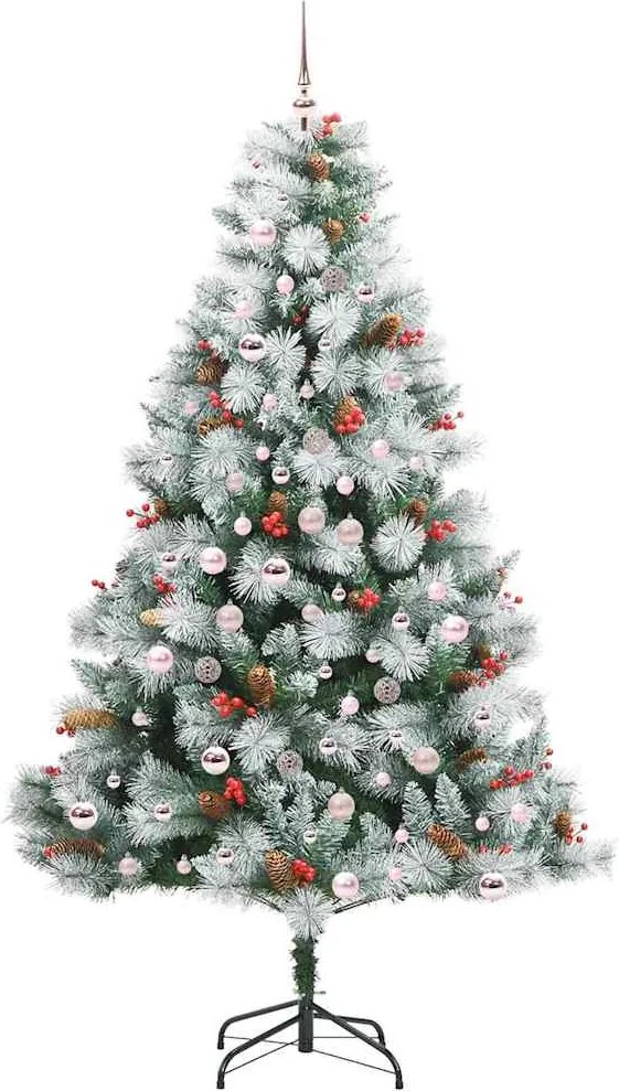 Umělý vánoční stromeček Zelená a bílá 210 cm PVC, kov a plast 3395190