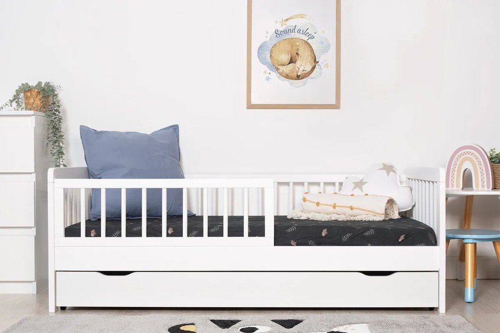 Ourbaby® Teddy white postel bez úložného prostoru 140x70 cm bílá
