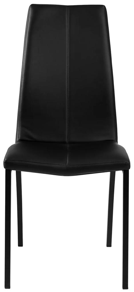 Tapicerowane krzesło do jadalni Eco Skóra Czarne JEVER