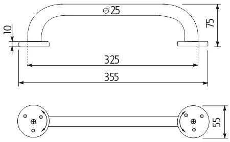 Nimco Madlo k vaně 357x25 mm UNIX - UN 13035BM-26