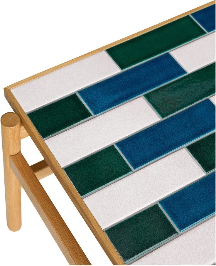 Černobílý/v přírodní barvě konferenční stolek v dekoru dubu 61x132 cm Motif – Hübsch