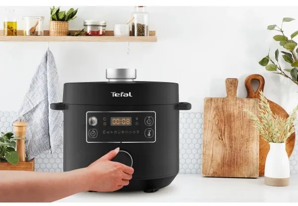 Tefal - Multifunkční elektrický hrnec TURBO CUISINE 4,8 l 1090W/230V černá