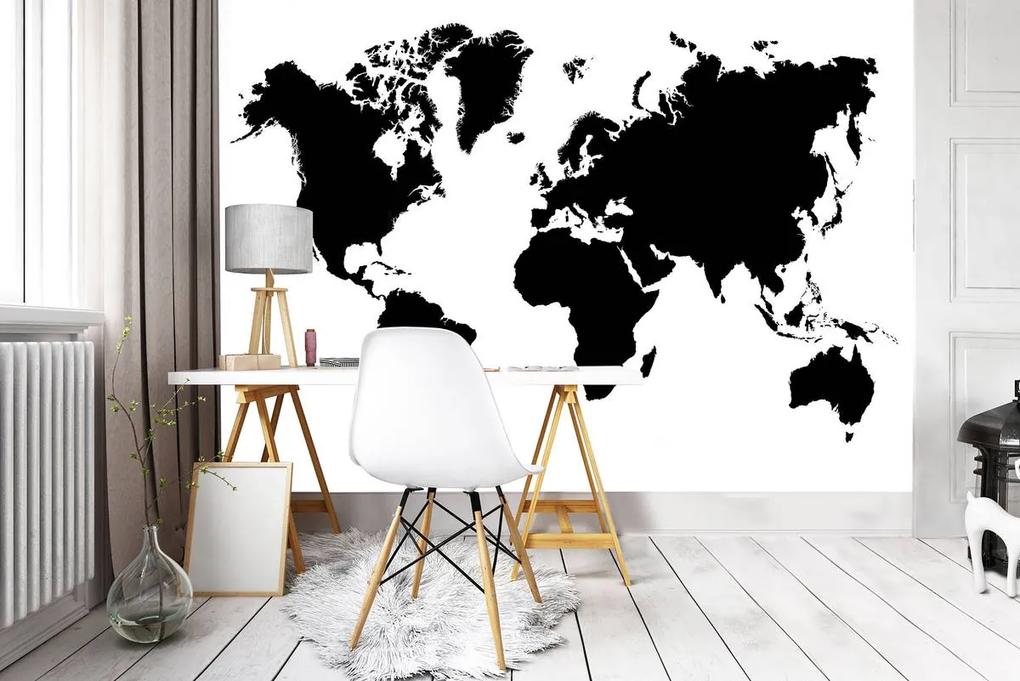 Fototapeta - Mapa černobílého světa (254x184 cm)