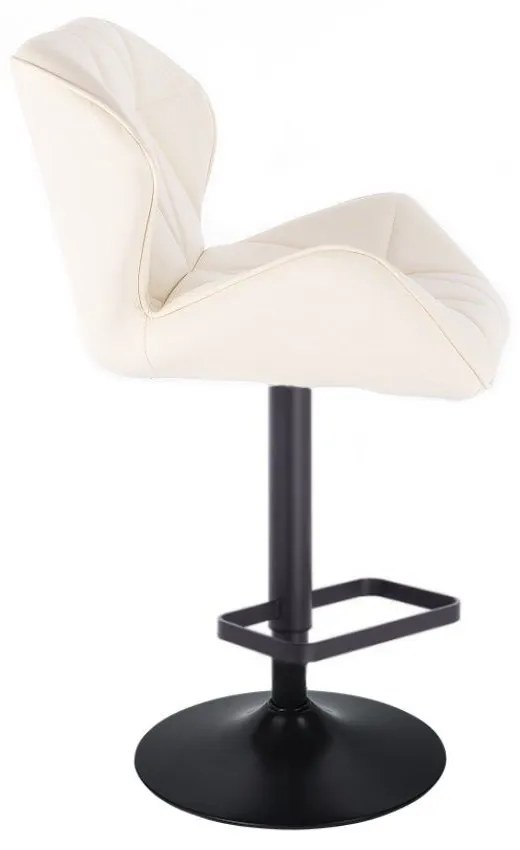 LuxuryForm DESIGN Barová židle MILANO na černé kulaté podstavě - krémová