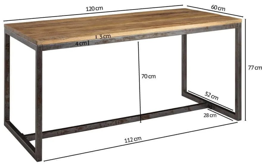 Bruxxi Jídelní stůl Luba, 120 cm, masivní mango