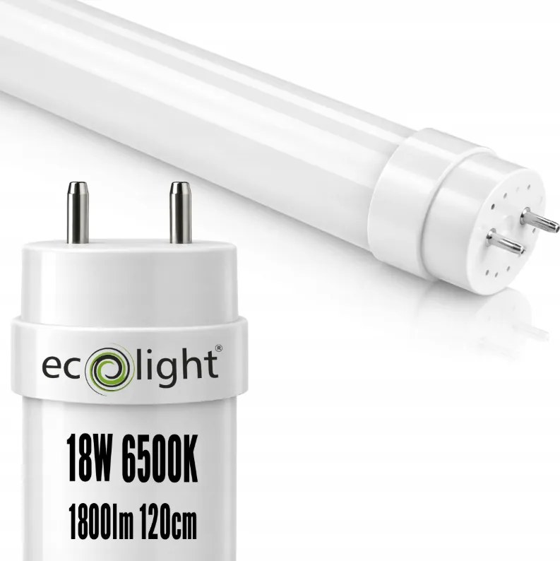 ECOLIGHT 10x LED trubice 120cm 18W 6500K 1800lm T8 G13 - studená bílá